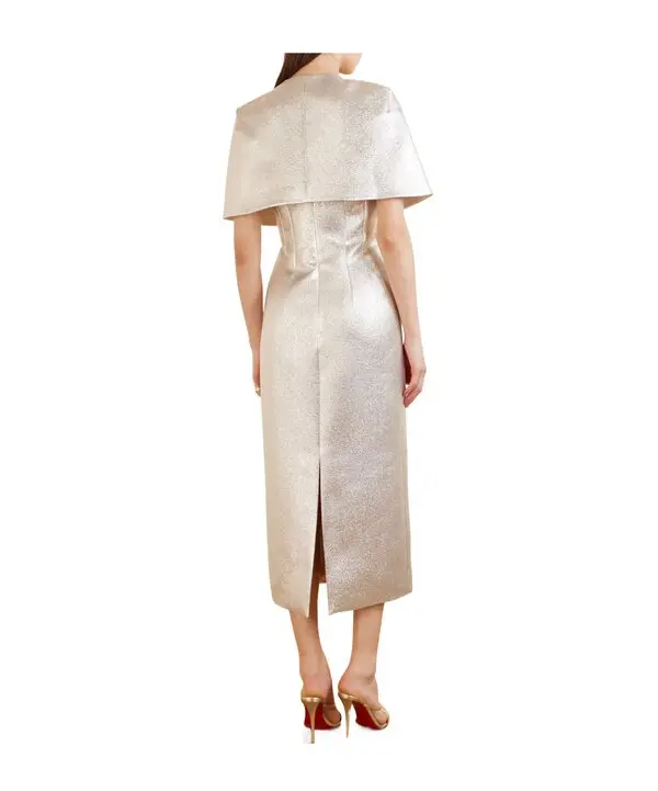 EMILIA WICKSTEAD Domie Cloqué Metallic Cape