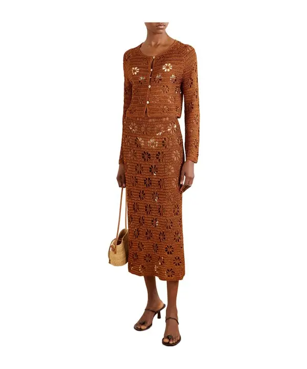 Calle Del Mar Cropped Crocheted Cardigan