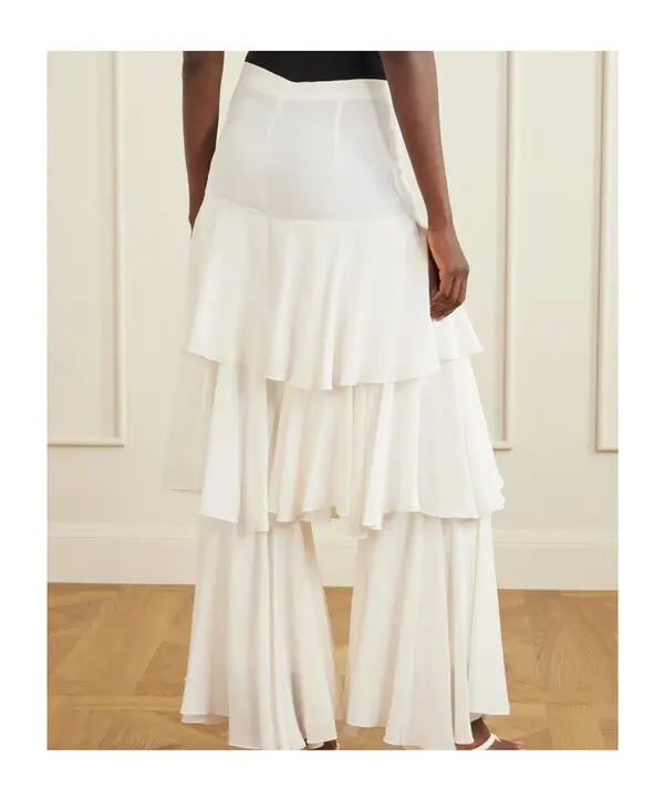 Sharon Wauchob Ruffled Silk Wide-leg Pants