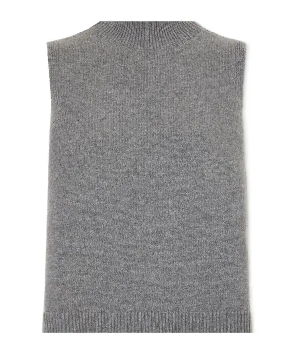 Brandon Maxwell Grey Turtleneck Knit Vest