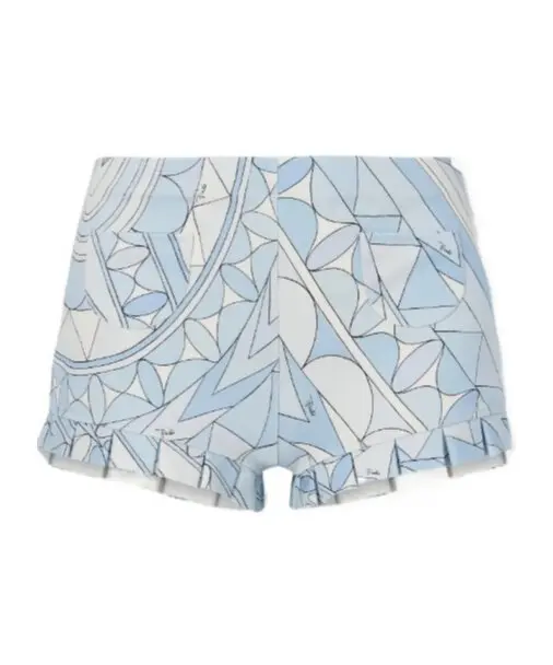 Emilio Pucci Pleated Printed Cotton-jersey Shorts