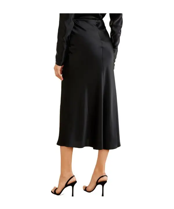 Galvan Valetta Satin Midi Skirt