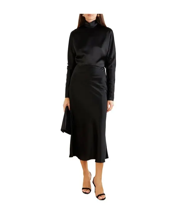 Galvan Valetta Satin Midi Skirt
