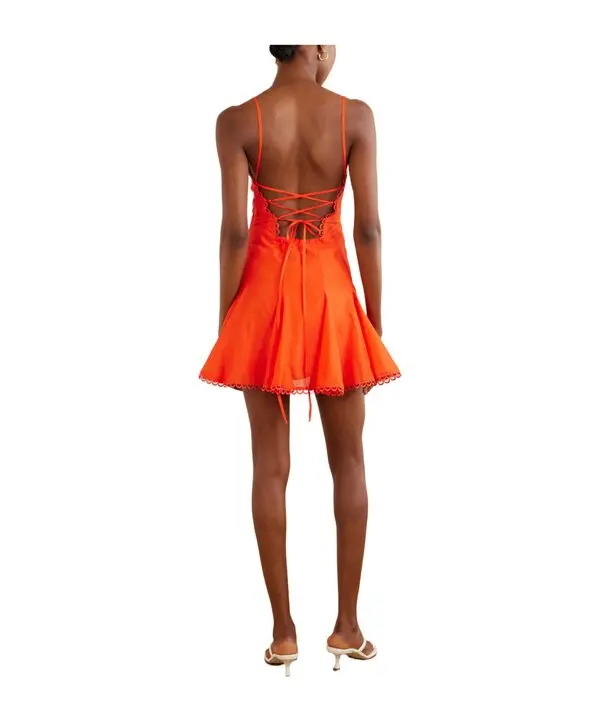 Charo Ruiz Ibiza Guipure Lace-trimmed Cotton-blend Voile Mini Dress