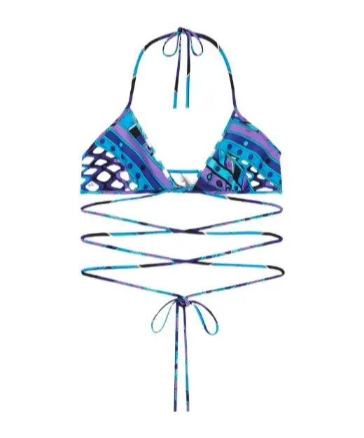 Emilio Pucci Printed Triangle Bikini Top - No