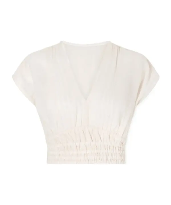LEMLEM Striped Cropped Cotton Top