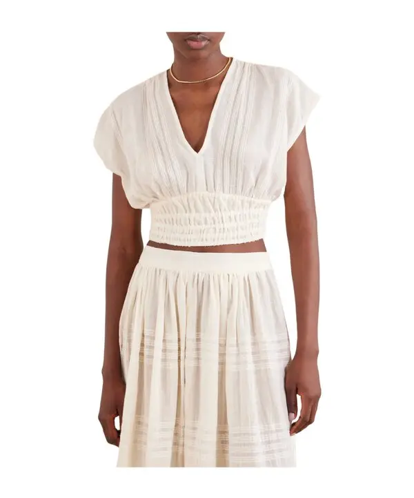 LEMLEM Striped Cropped Cotton Top