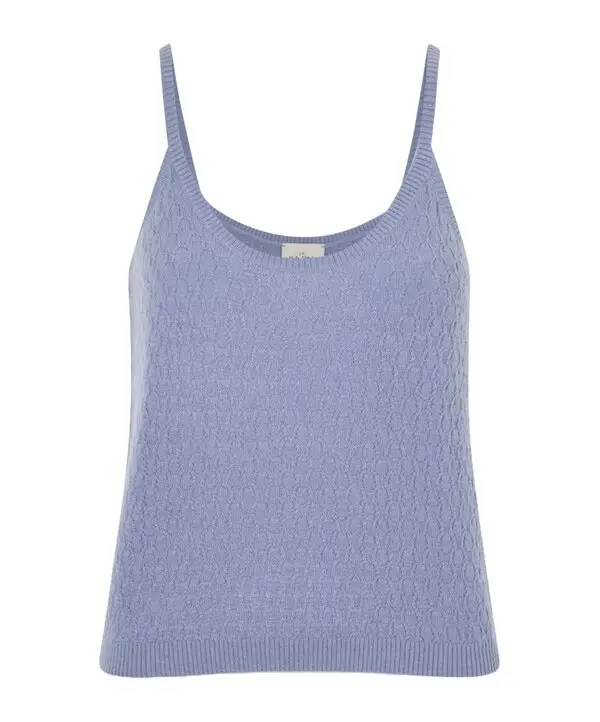 Le Kasha Fregene Pointelle Organic Cashmere Knit Tank - No