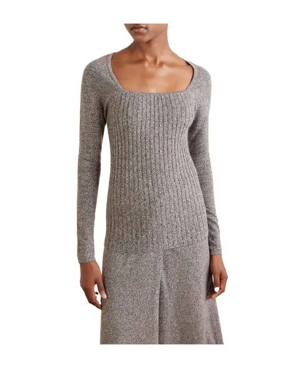 THE ELDER STATESMAN Marl Knitted Cashmere T-shirt