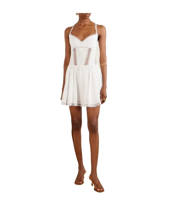 Charo Ruiz Ibiza Gardenia Guipure-lace Panelled Dress