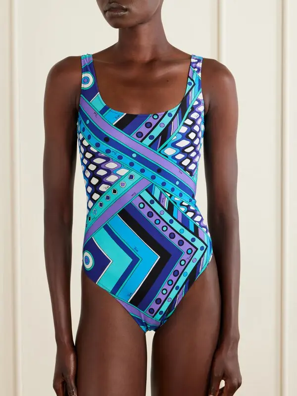 Emilio Pucci Geometric Onepiece Swimsuit