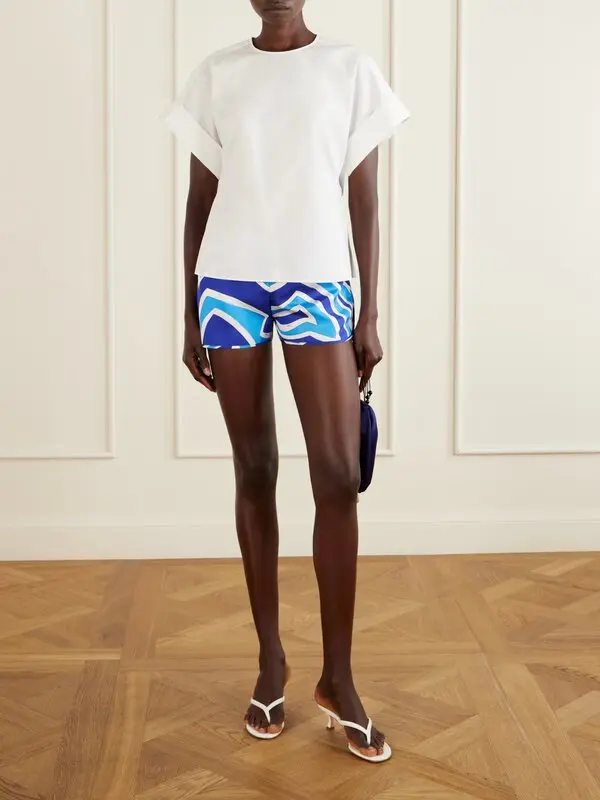 Emilio Pucci Bluewhite Geometric Shorts