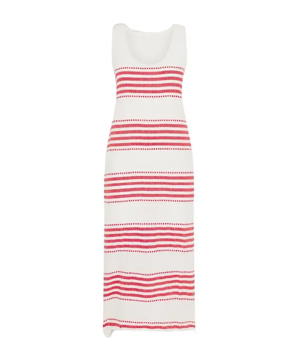 LEMLEM Striped Cotton-blend Gauze Midi Dress