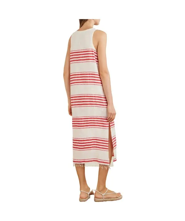 LEMLEM Striped Cotton-blend Gauze Midi Dress