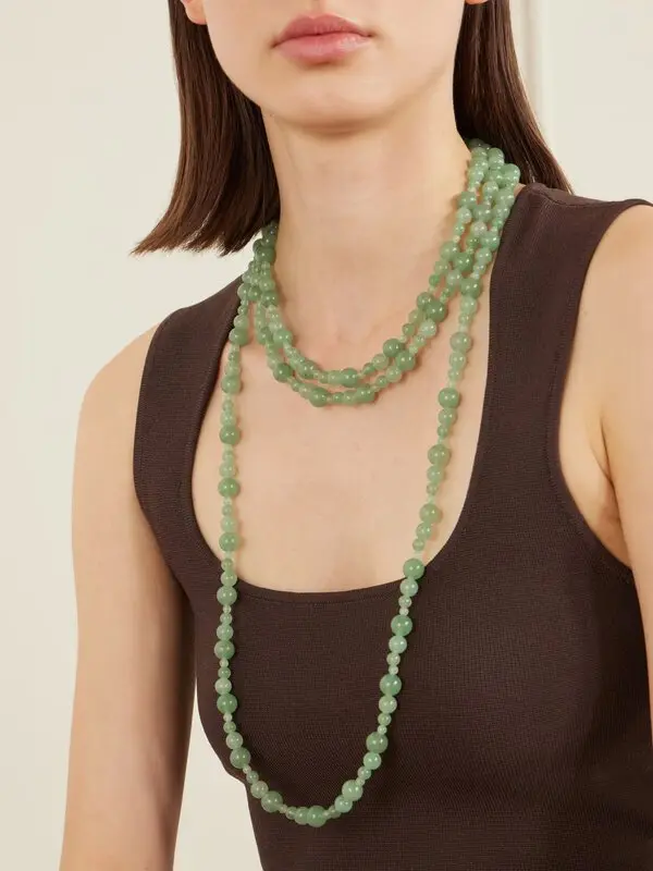 JENNIFER BEHR Fresh Mintgreen Roundbead Long Necklace