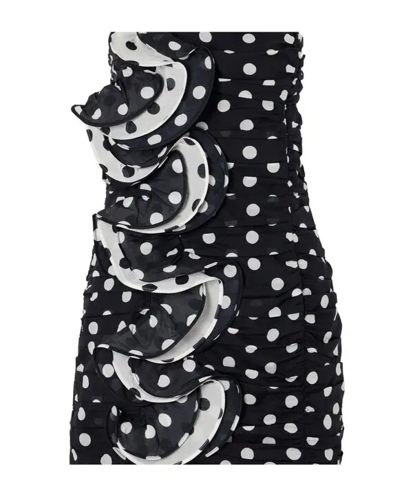 Charo Ruiz Ibiza Ruffled Polka-dot Cotton-blend Voile Mini Dress