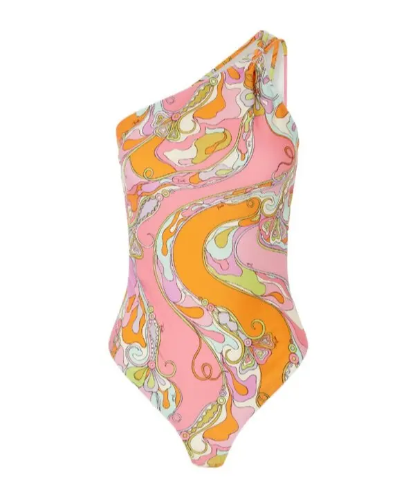 Emilio Pucci Embellished Printed Swimsuit