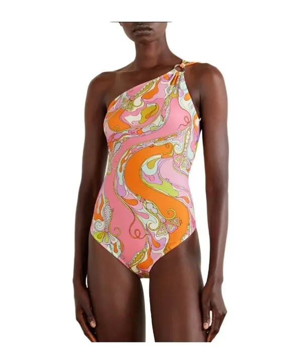 Emilio Pucci Embellished Printed Swimsuit