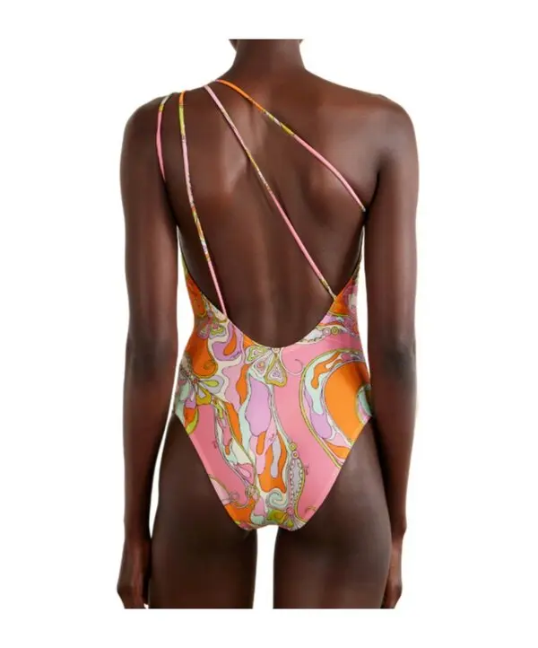 Emilio Pucci Embellished Printed Swimsuit