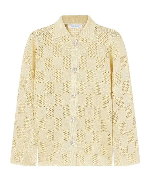 Calle Del Mar Checked Woven Cardigan