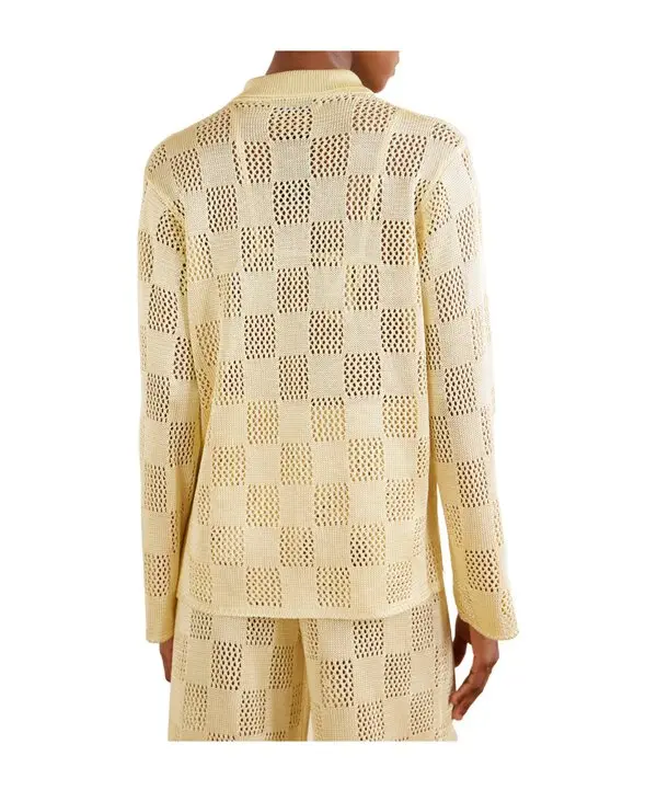 Calle Del Mar Checked Woven Cardigan