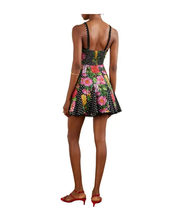 Charo Ruiz Ibiza Floral-print Cotton-blend Mini Dress