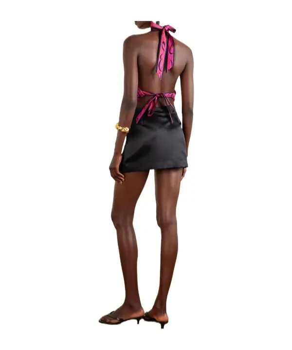 Emilio Pucci Printed Silk-twill Halterneck Top