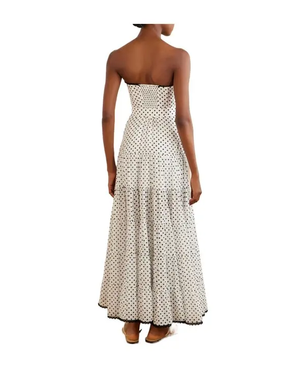 Charo Ruiz Ibiza Belted Tiered Polka-dot Cotton-blend Voile Maxi Dress