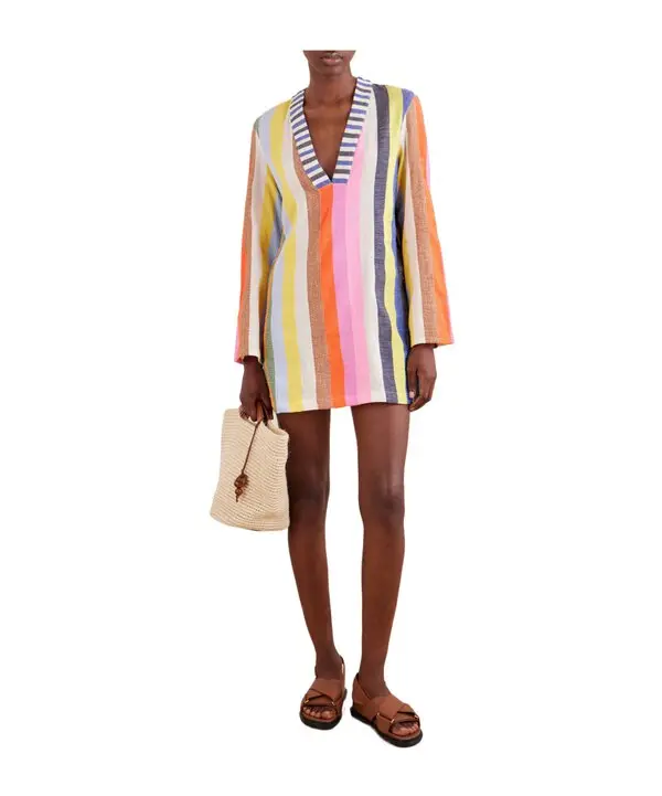 LEMLEM Striped Cotton-blend Mini Dress