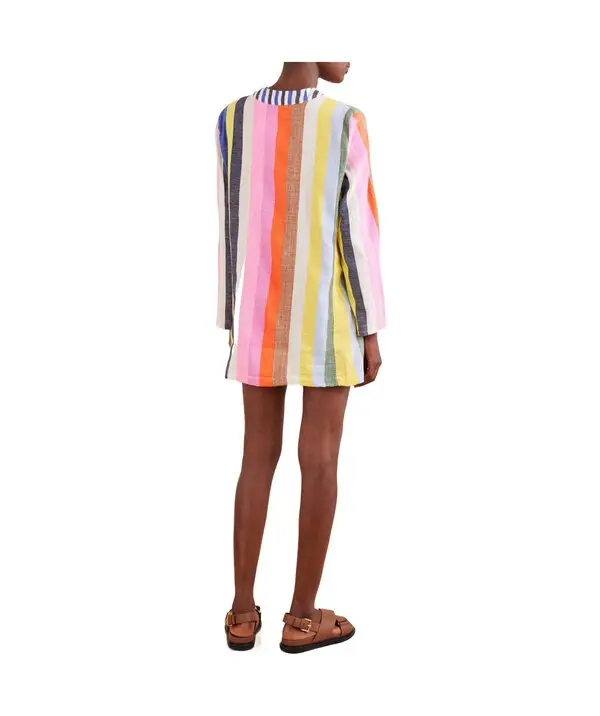 LEMLEM Striped Cotton-blend Mini Dress