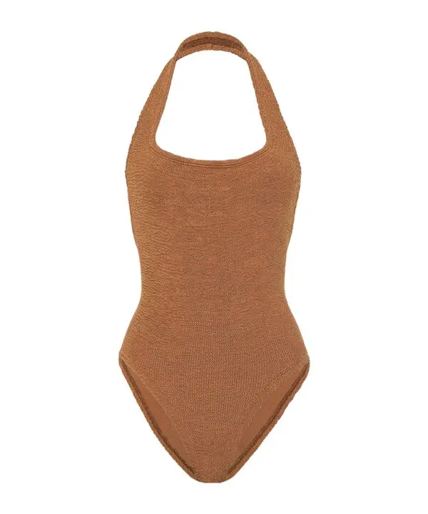Hunza G Sandy Crinkle Halterneck Swimsuit - No