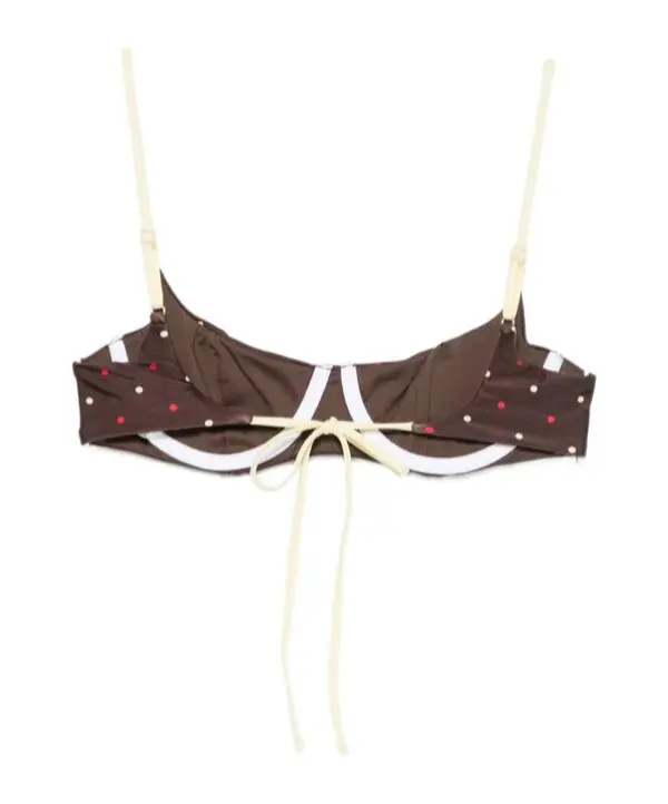 Frankies Bikinis Polka-dot Bikini Top