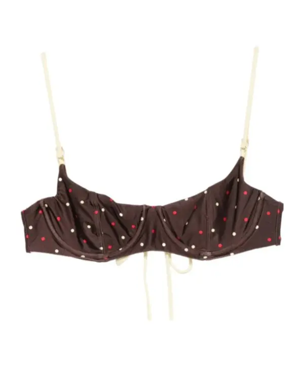Frankies Bikinis Polka-dot Bikini Top - No