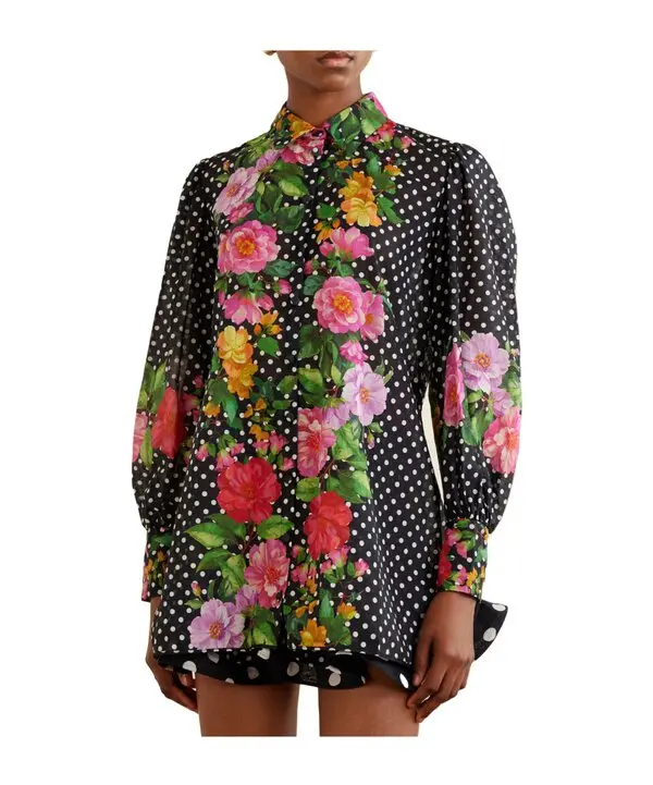 Charo Ruiz Ibiza Printed Cotton-blend Voile Blouse