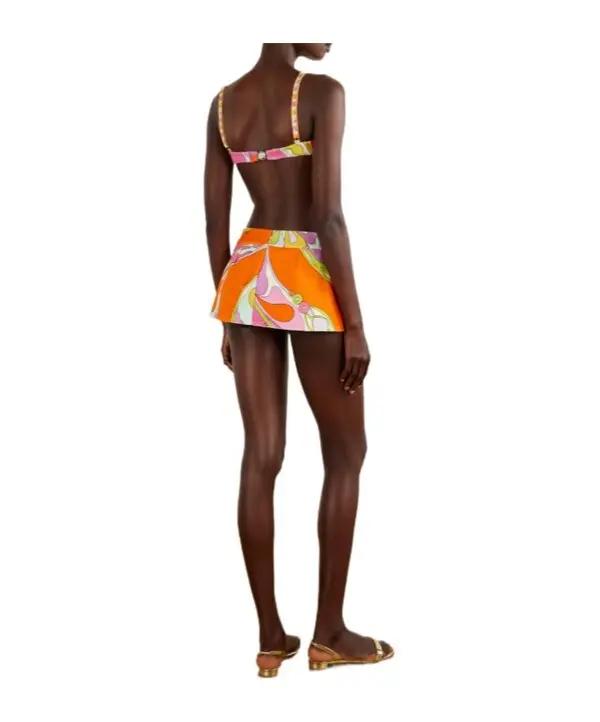 Emilio Pucci Printed Cotton-terry Bikini Top - Pink