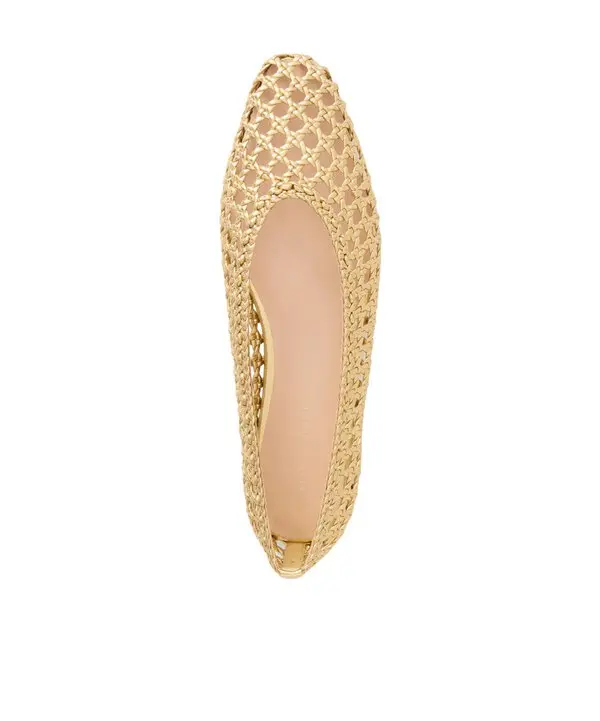 LOEFFLER RANDALL Emery Woven Metallic Leather Ballet Flats