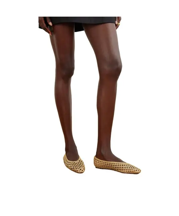 LOEFFLER RANDALL Emery Woven Metallic Leather Ballet Flats