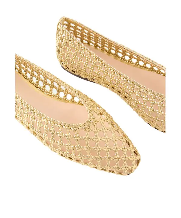 LOEFFLER RANDALL Emery Woven Metallic Leather Ballet Flats