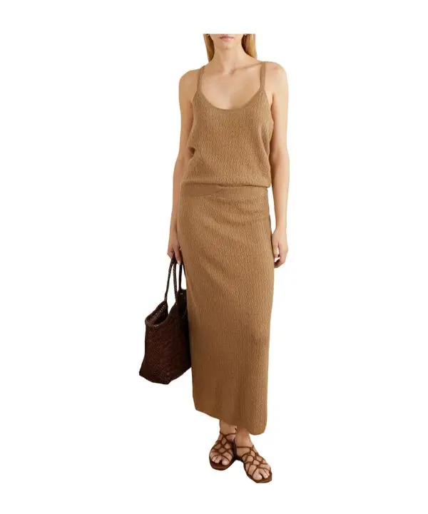 Le Kasha Fregene Pointelle-knit Cashmere Top