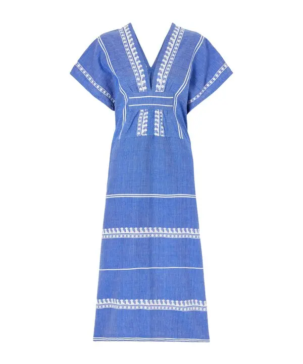 LEMLEM Embroidered Cotton Midi Dress