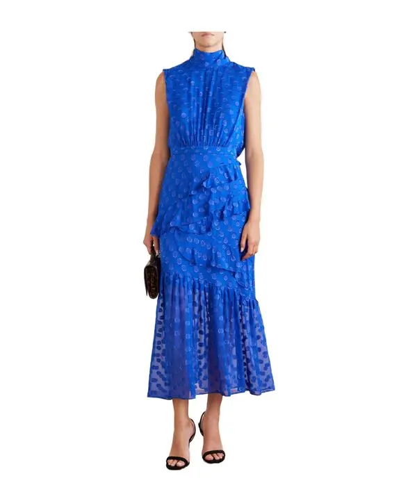 Saloni Crepe De Chine Midi Dress