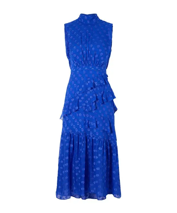 Saloni Crepe De Chine Midi Dress - No
