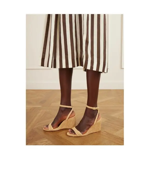 LOEFFLER RANDALL Raffia Wedge Sandals