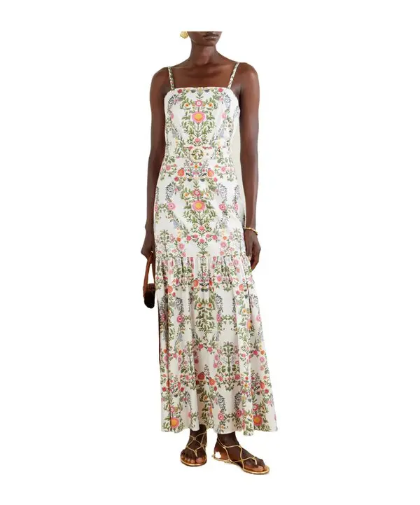 Borgo De Nor Tiered Broderie Anglaise Cotton Maxi Dress