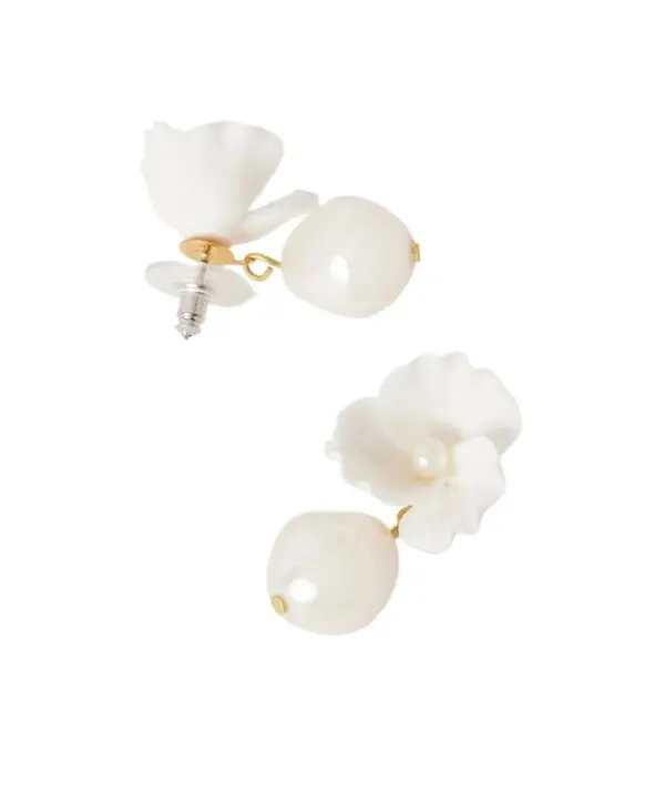 JENNIFER BEHR Handcrafted Pearl Petal Earrings