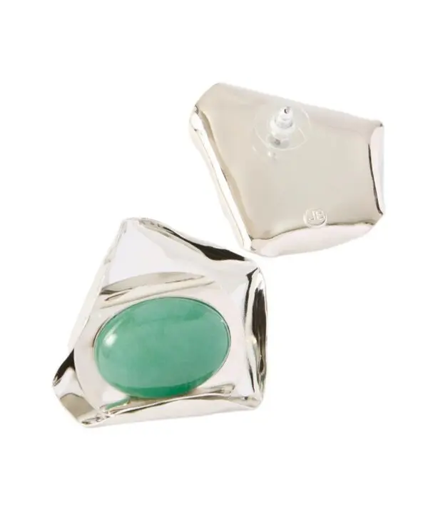JENNIFER BEHR Silver-tone Aventurine Earrings