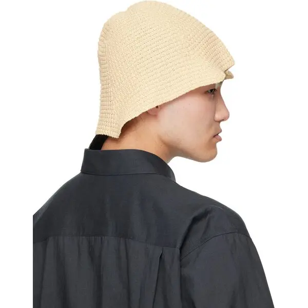 Issey Miyake Crocheted Bucket Hat - Beige