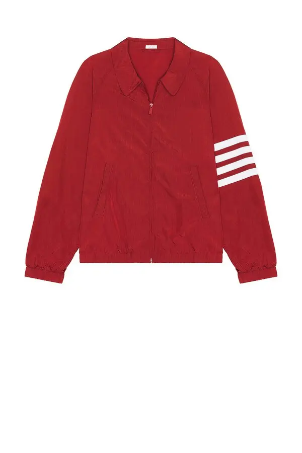 Thom Browne Zip Front Raglan Coach Jacket - Dark Red