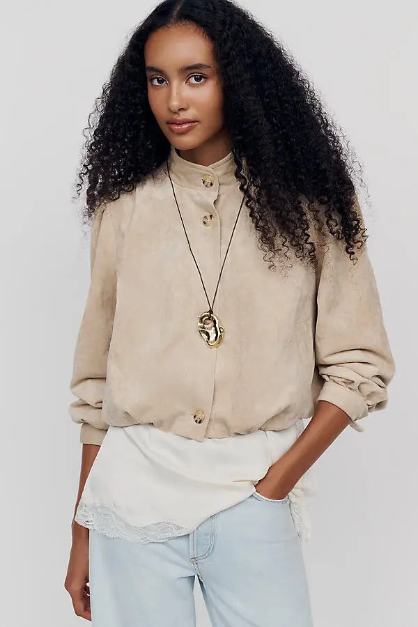 DOLAN LEFT COAST Funnel-neck Bubble-hem Jacket