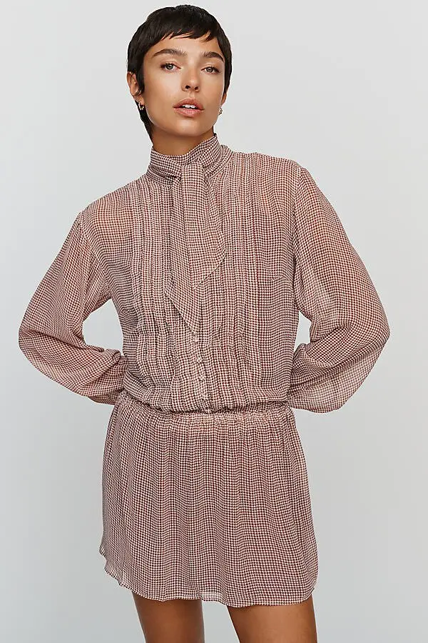 Anthropologie Tie-neck Mini Dress